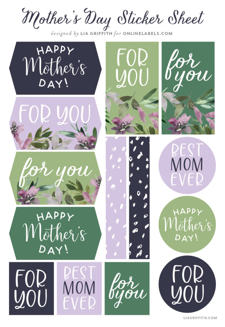 Free Printable Mother's Day Labels for Gifts - Lia Griffith