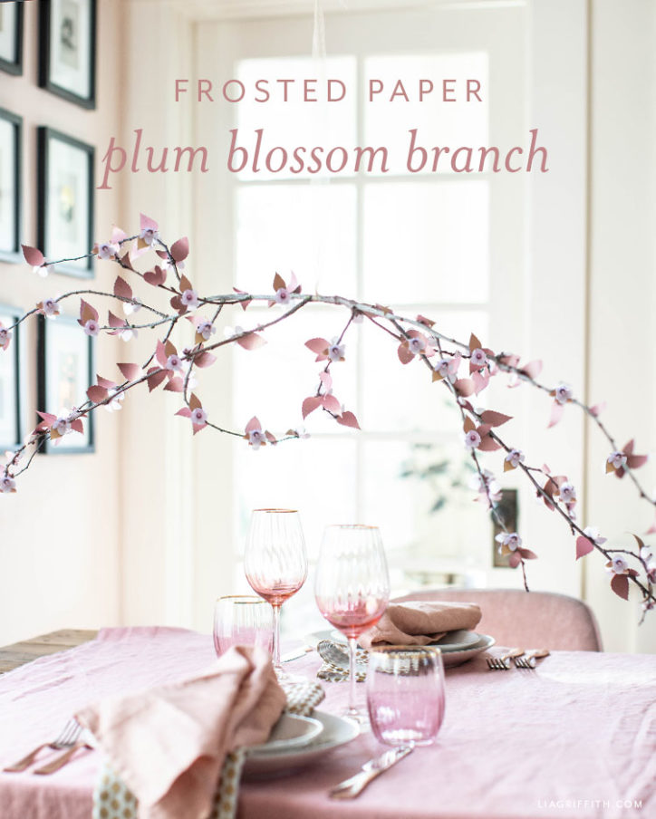 Frosted Paper Plum Blossom Branch - Lia Griffith