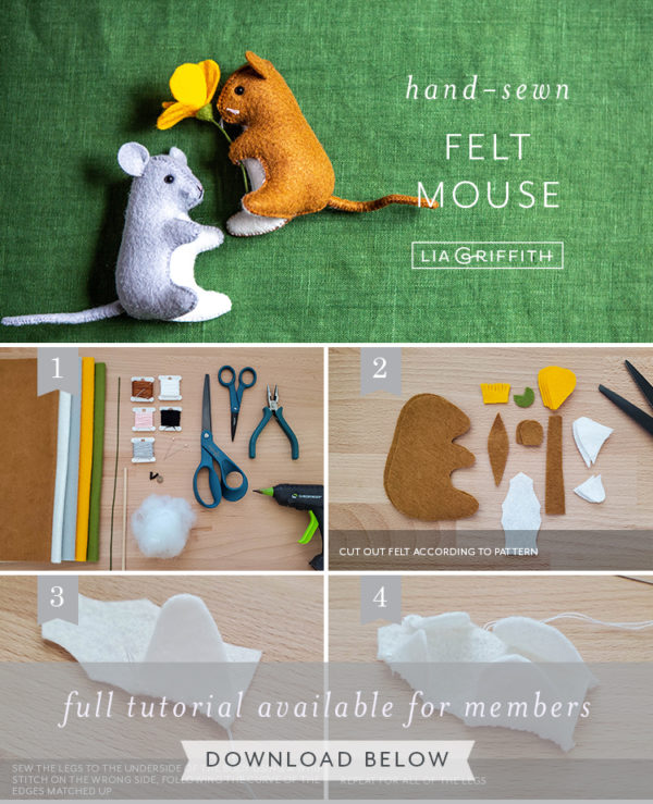 Felt Mouse Stuffie DIY Pattern & Tutorial - Lia Griffith