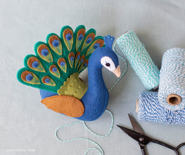 Learn How to Make a Felt Peacock Stuffie - Lia Griffith
