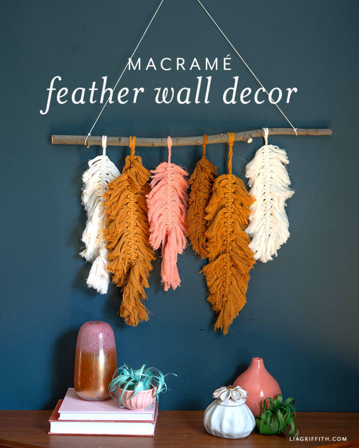 Macrame Feather Wall Decor DIY Tutorial - Lia Griffith