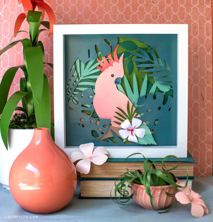 Papercut Cockatoo Tropical Art - Lia Griffith