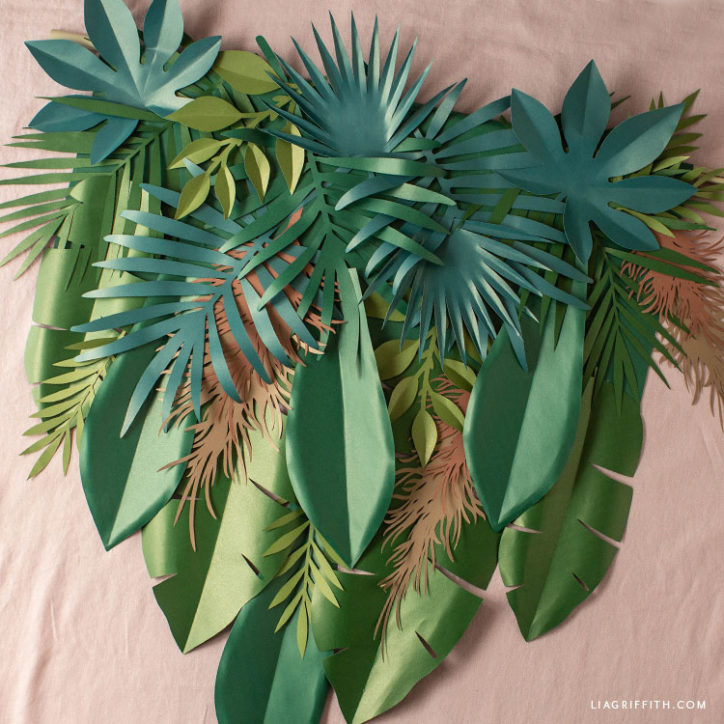 Paper Leaf Tropical Banner DIY Tutorial - Lia Griffith