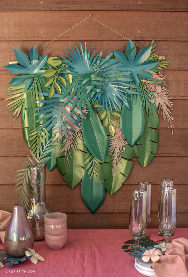 Paper Leaf Tropical Banner DIY Tutorial - Lia Griffith