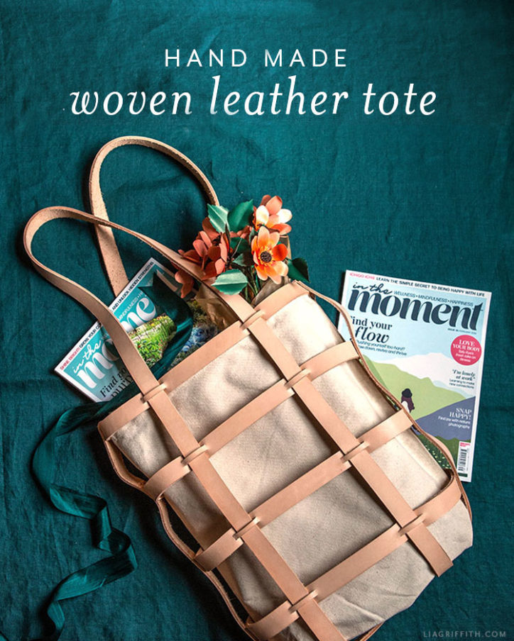 Canvas Leather Tote Bag DIY Tutorial - Lia Griffith