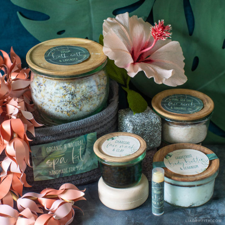 Free Tropical Spa Kit Labels & DIY Skin Care Recipes - Lia Griffith
