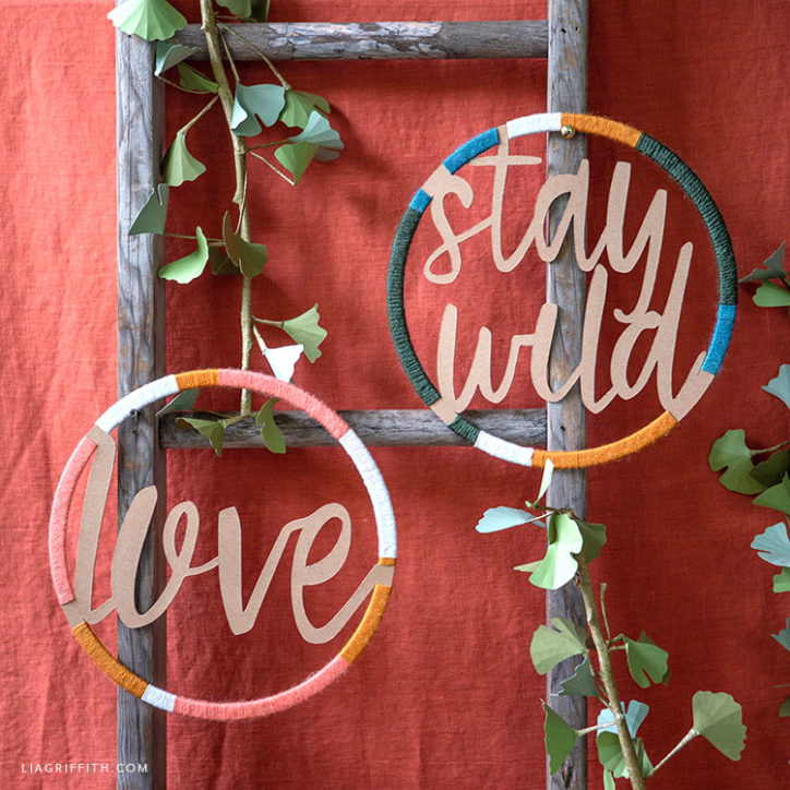 Yarn & Chipboard DIY Word Wall Decor - Lia Griffith