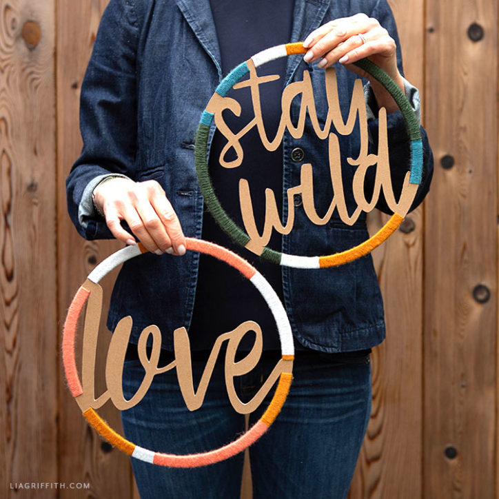 Yarn & Chipboard DIY Word Wall Decor - Lia Griffith