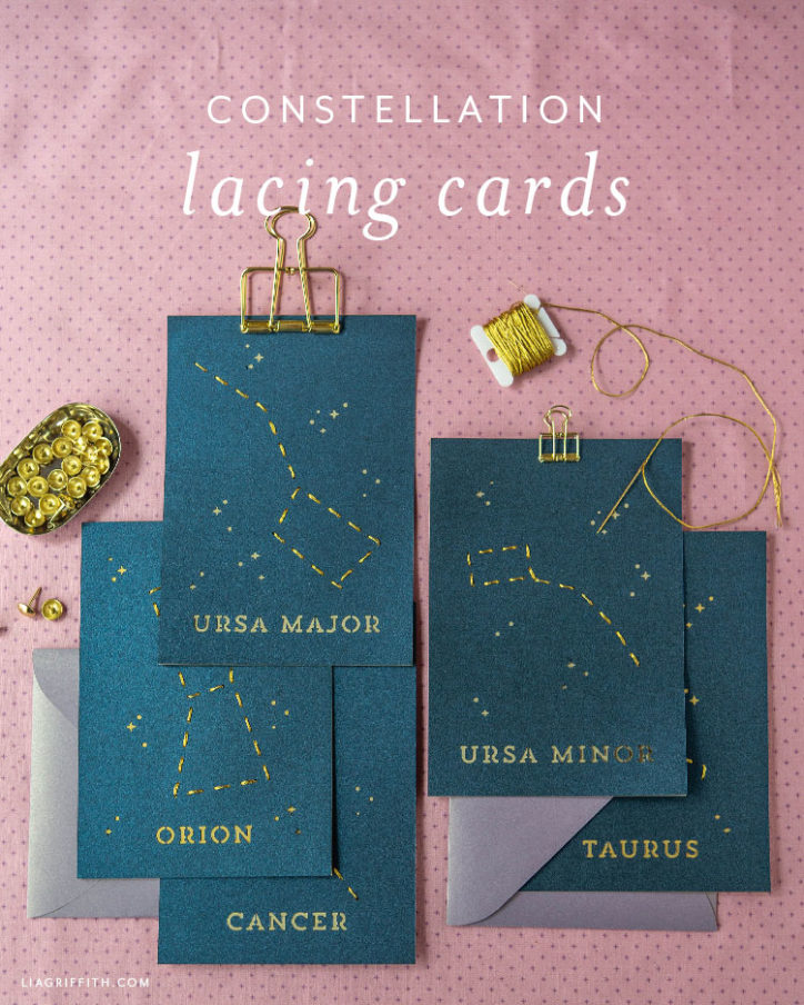 Handmade Constellation Lacing Cards - Lia Griffith
