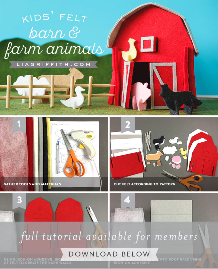 DIY Felt Farm Tutorial with Barn and Animals