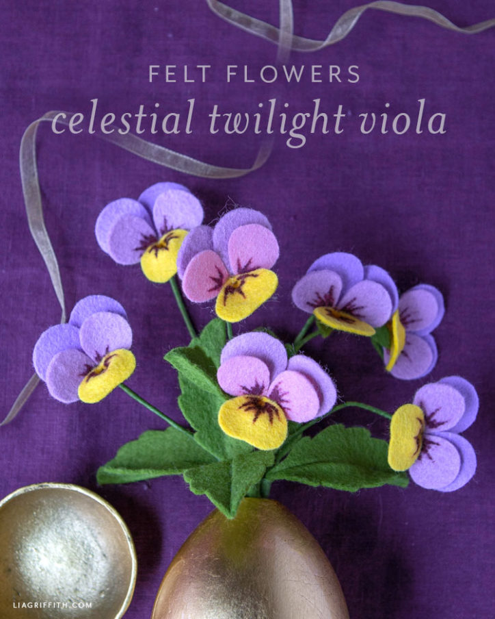 Felt Viola Celestial Twilight Flowers - Lia Griffith