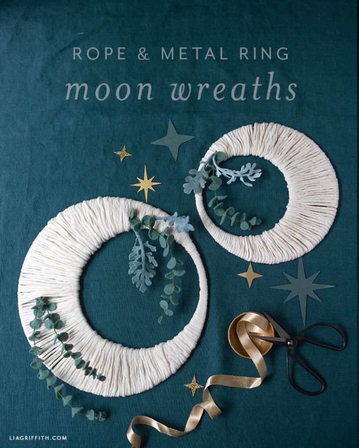 Rope and Metal Ring Moon Wreath - Lia Griffith