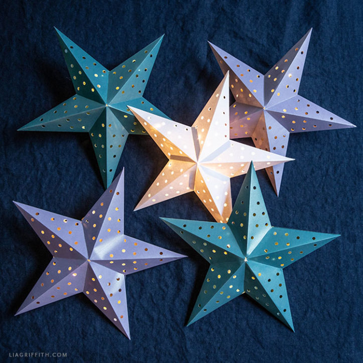 Frosted Paper Star Lanterns Template & Tutorial - Lia Griffith