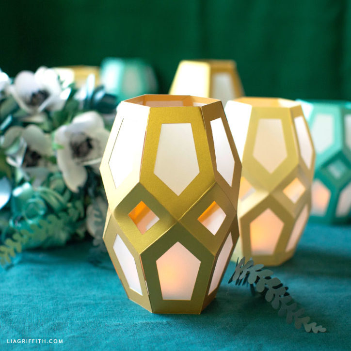 Papercut Geometric Garden Lanterns - Lia Griffith