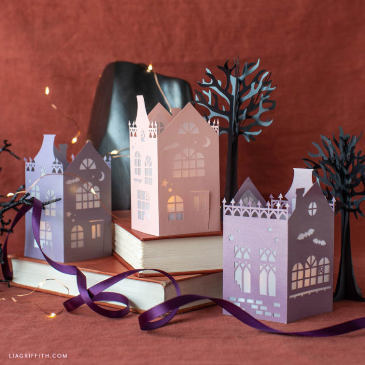 Papercut Halloween House Lanterns - Lia Griffith