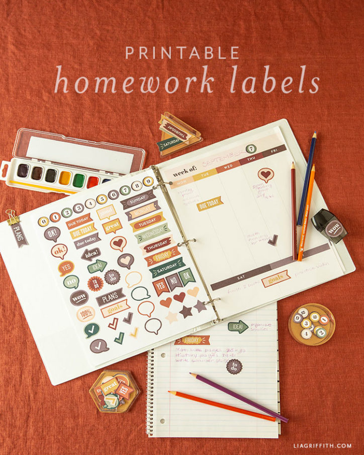 Free Weekly Planner Printable & Printable Planner Stickers - Lia Griffith