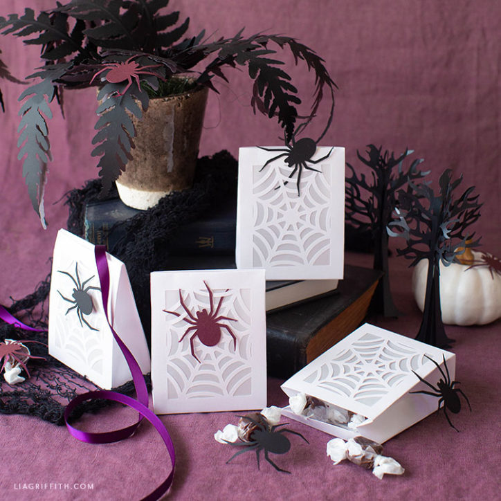 Papercut Spiderweb Treat Bags for Halloween - Lia Griffith