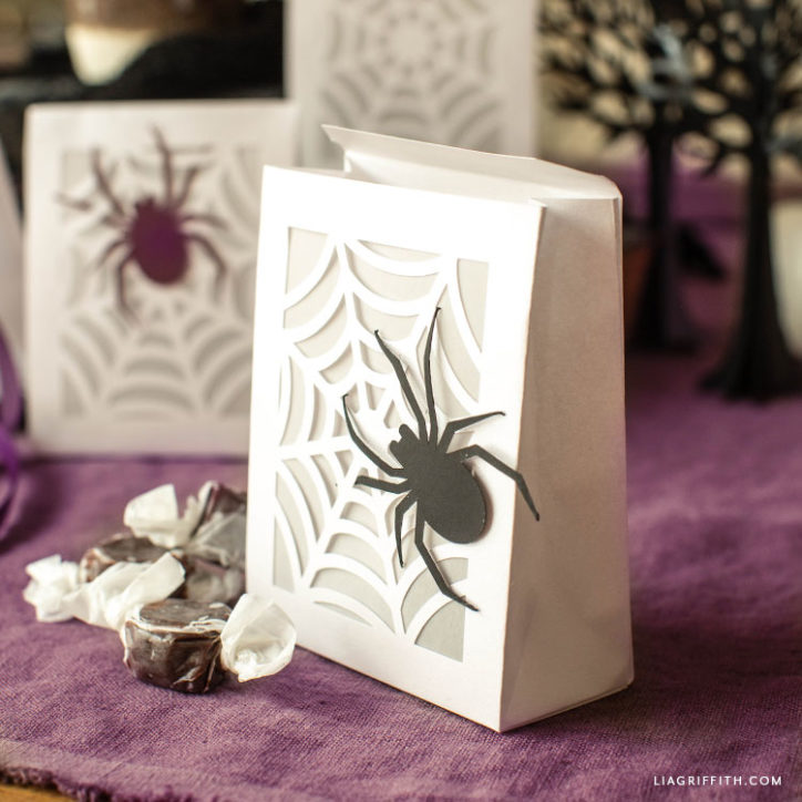 Papercut Spiderweb Treat Bags for Halloween - Lia Griffith
