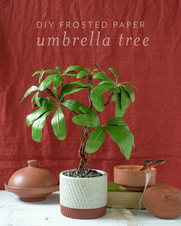 Frosted Paper Umbrella Tree DIY Pattern & Tutorial - Lia Griffith