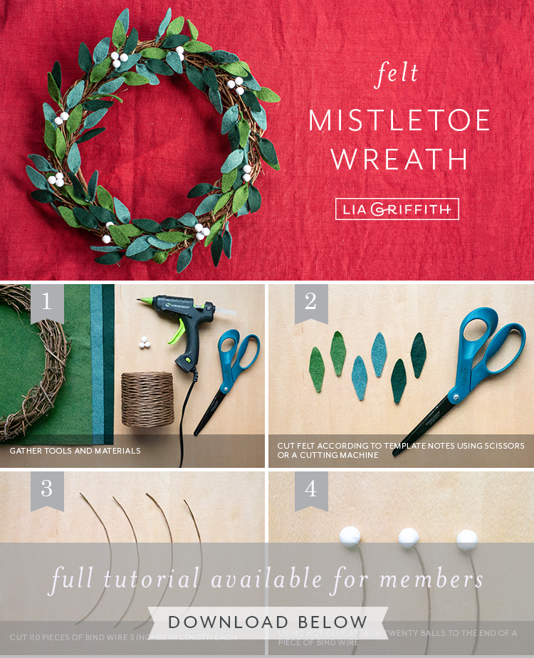 Felt Mistletoe Wreath DIY Tutorial - Lia Griffith