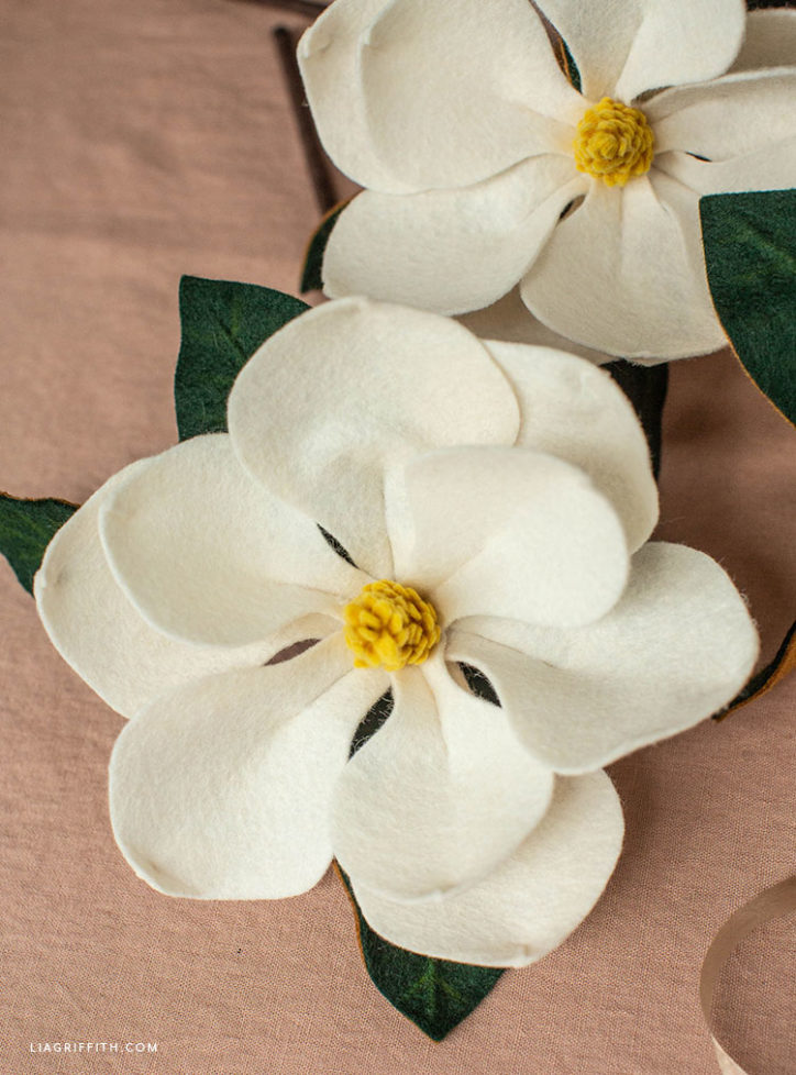 Felt Southern Magnolias Flower Pattern & Tutorial - Lia Griffith
