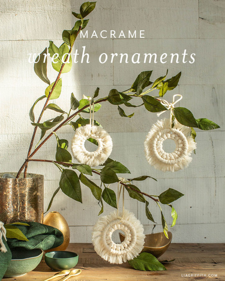 Macrame Wreath Ornaments DIY Tutorial - Lia Griffith