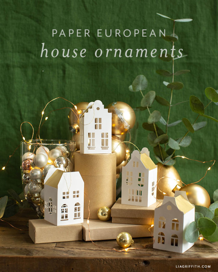 Paper European House Ornaments - Lia Griffith