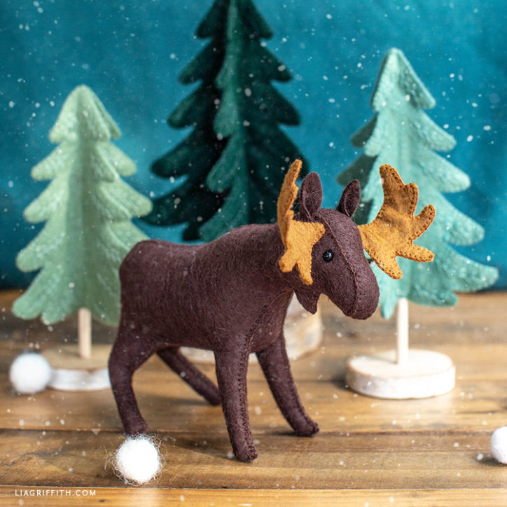 Felt Moose Stuffie DIY Pattern & Tutorial - Lia Griffith