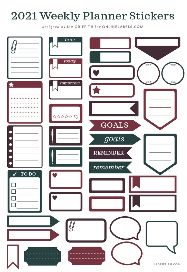 Printable Journal Pages & Planner Stickers - Lia Griffith