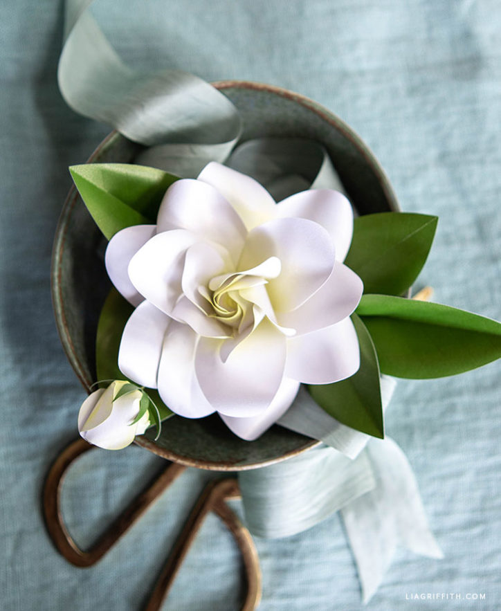 Frosted Paper Gardenia Flower Template & Tutorial - Lia Griffith