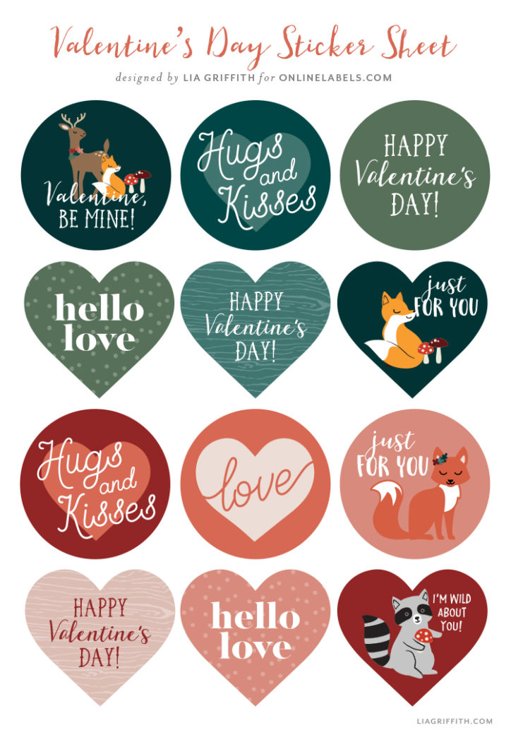 Free Printable Valentine Labels - Lia Griffith