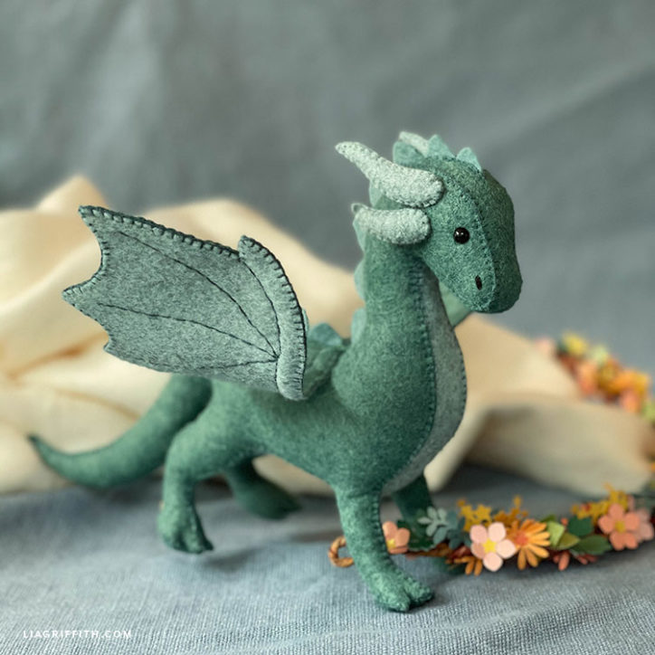 Handmade Felt Dragon Pattern & Tutorial - Lia Griffith