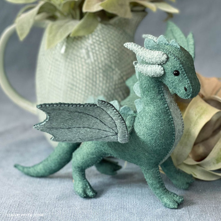 Handmade Felt Dragon Pattern & Tutorial - Lia Griffith