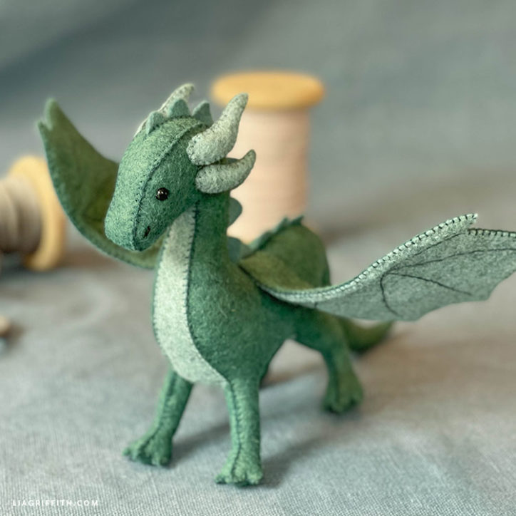 Handmade Felt Dragon Pattern & Tutorial - Lia Griffith