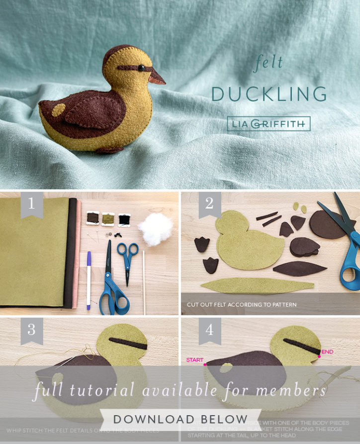 Felt Duckling Stuffie Pattern + DIY Tutorial - Lia Griffith