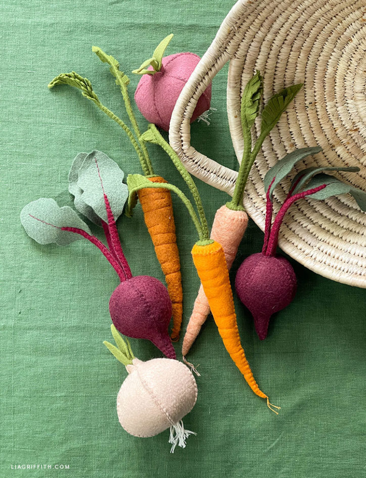 Felt Root Vegetables Pattern & Tutorial - Lia Griffith