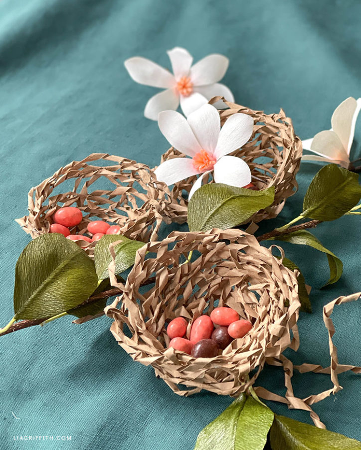 Upcycled Paper Bag Bird Nest for Easter - Lia Griffith