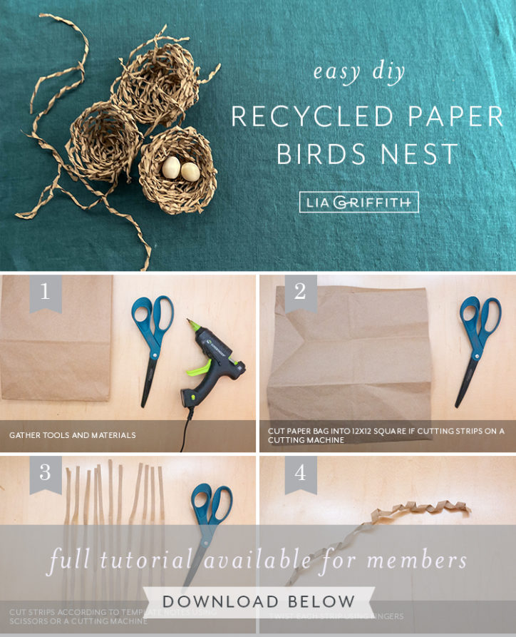 Upcycled Paper Bag Bird Nest for Easter - Lia Griffith