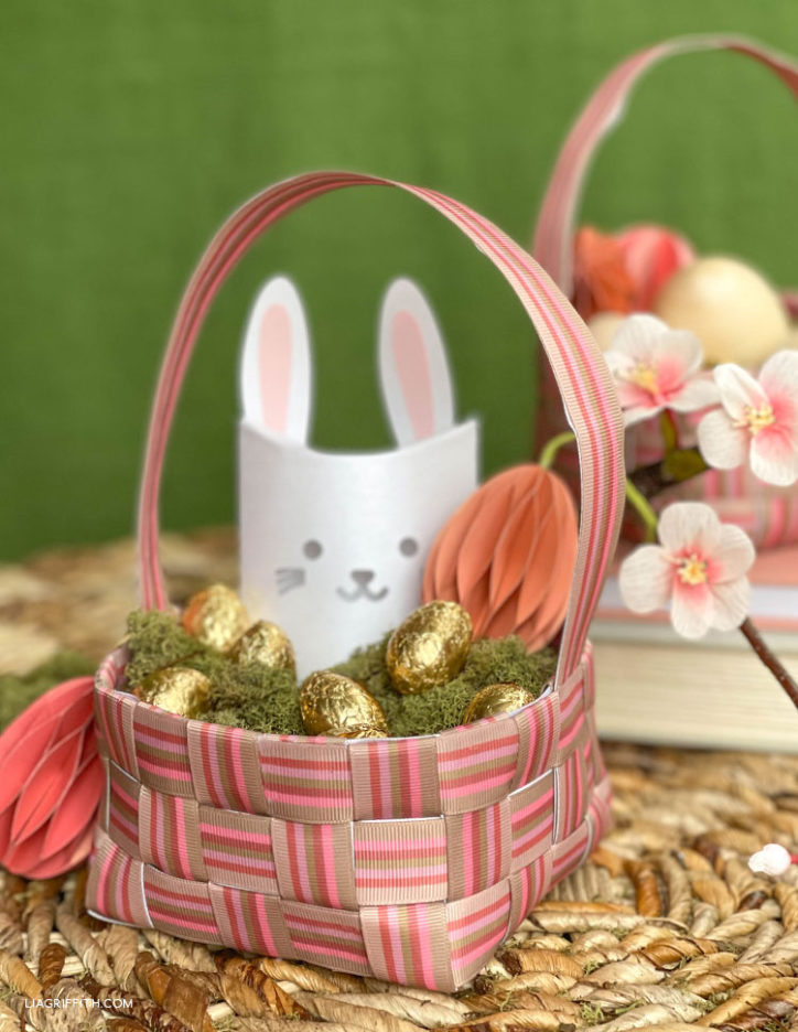 Woven Ribbon Easter Basket DIY Tutorial - Lia Griffith