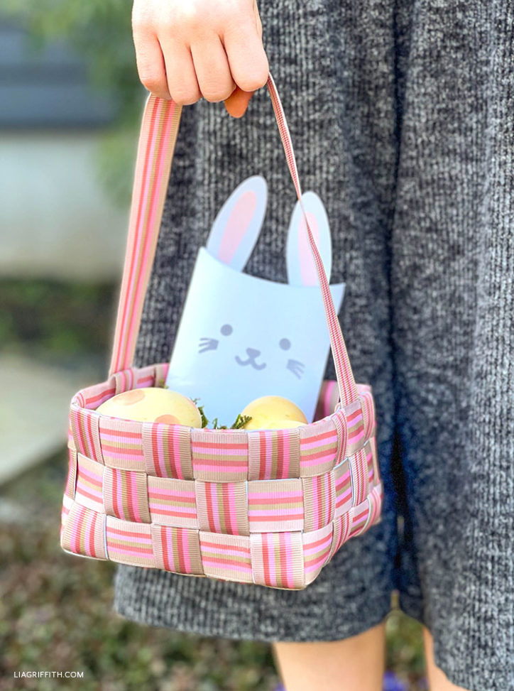 Woven Ribbon Easter Basket DIY Tutorial - Lia Griffith