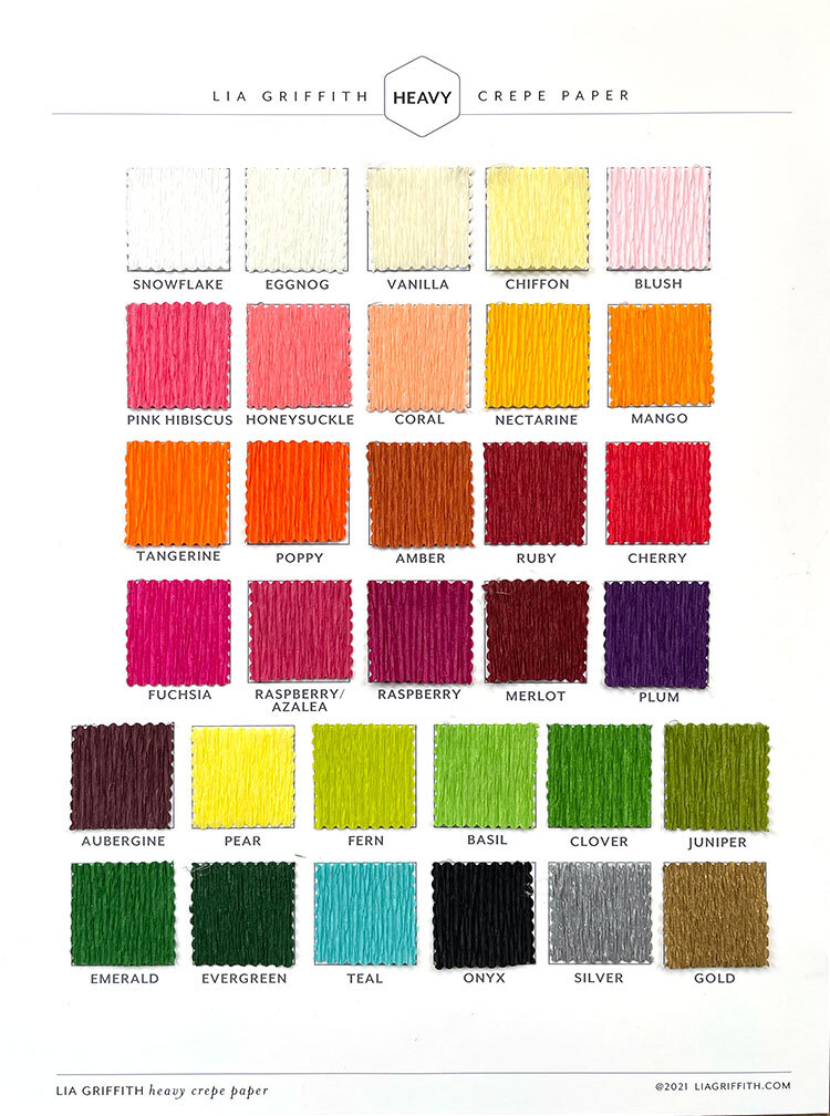 Lia Griffith Crepe Paper Swatch Template & Project Labels