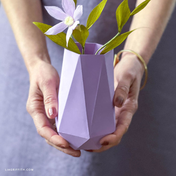 Geometric Paper Vases DIY Template & Tutorial - Lia Griffith