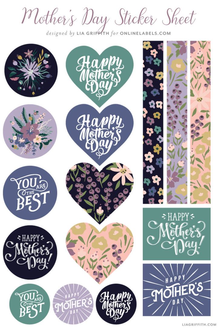 Free Printable Mother's Day Stickers - Lia Griffith
