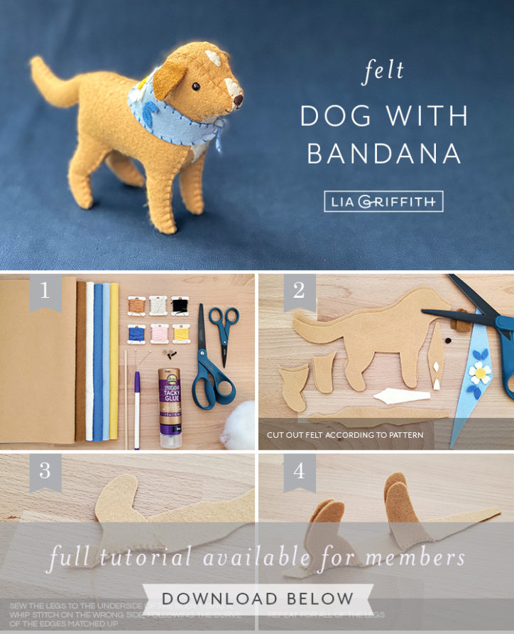 Felt Dog Template & Step-by-Step Tutorial - Lia Griffith