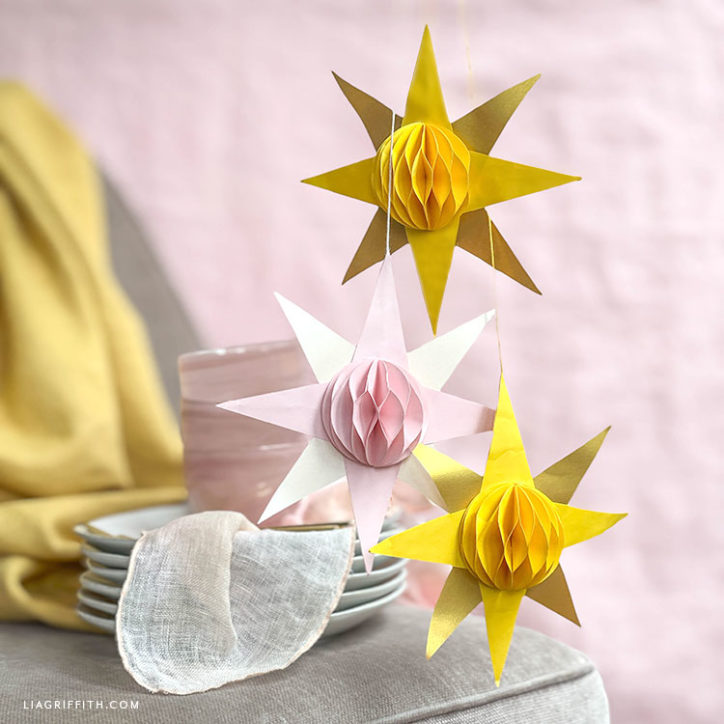 Frosted Paper Honeycomb Suns DIY Tutorial - Lia Griffith