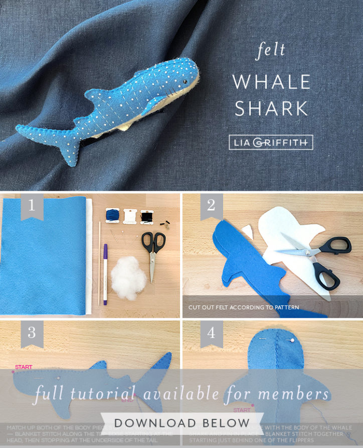 Felt Whale Shark DIY Template & Tutorial - Lia Griffith