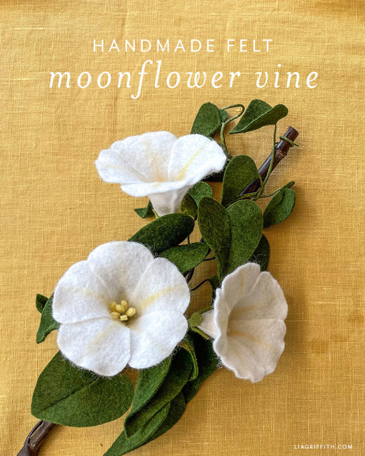 Felt Moonflower Template and Tutorial - Lia Griffith