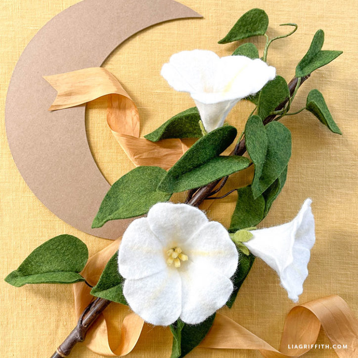 Felt Moonflower Template and Tutorial - Lia Griffith
