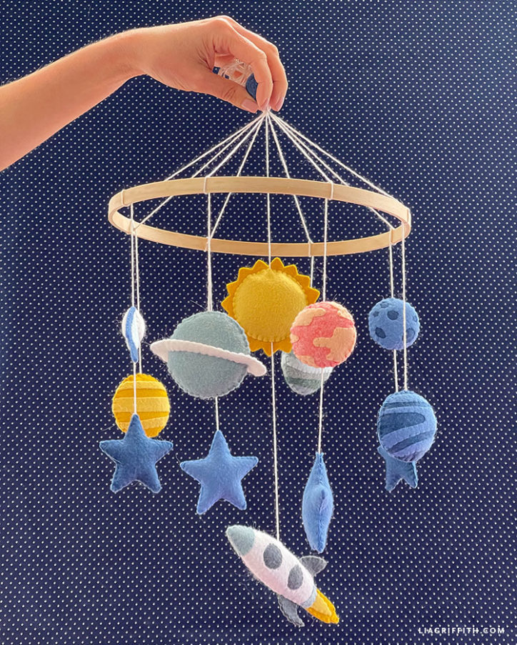 Felt Outer Space Mobile DIY Template & Tutorial - Lia Griffith