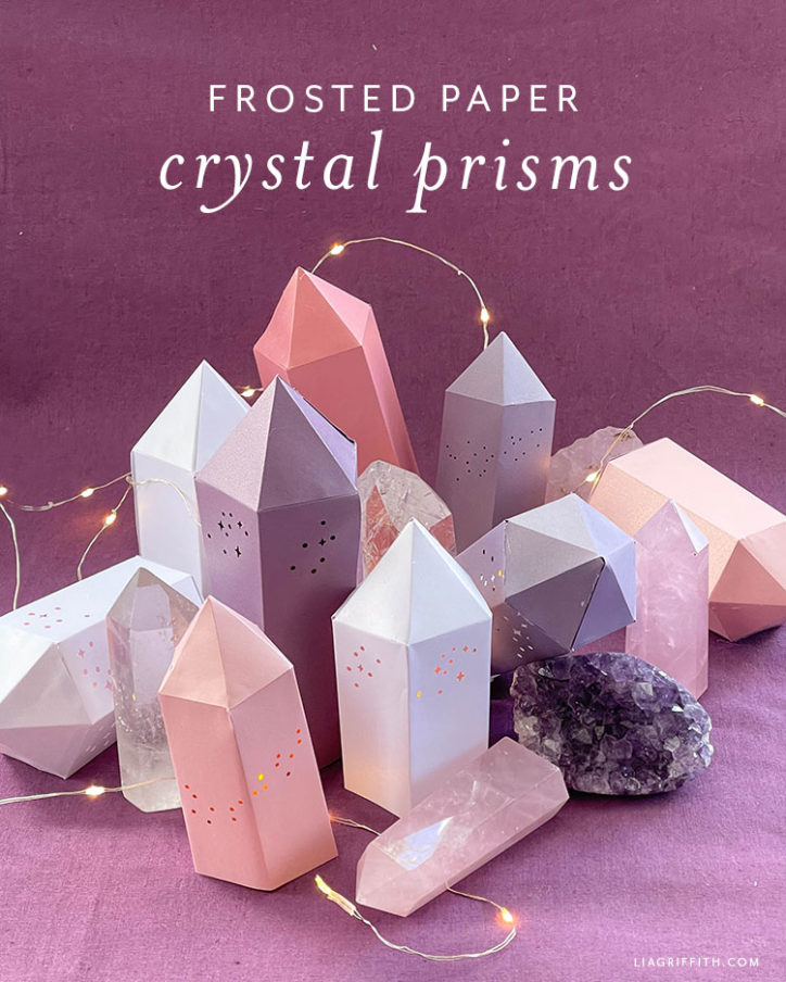 Frosted Paper Crystal Prisms Template & SVG File - Lia Griffith